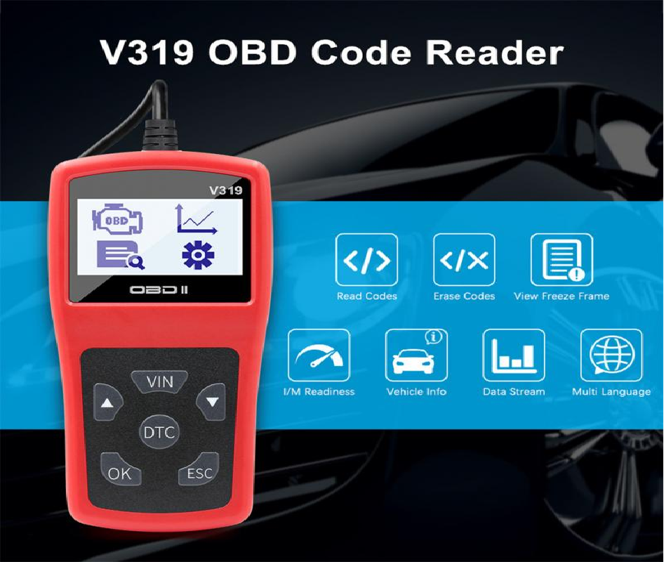 HIGH QUALITY CAR TOOLS V19 CODE READER OBD II DETECTOR - gracaxstore